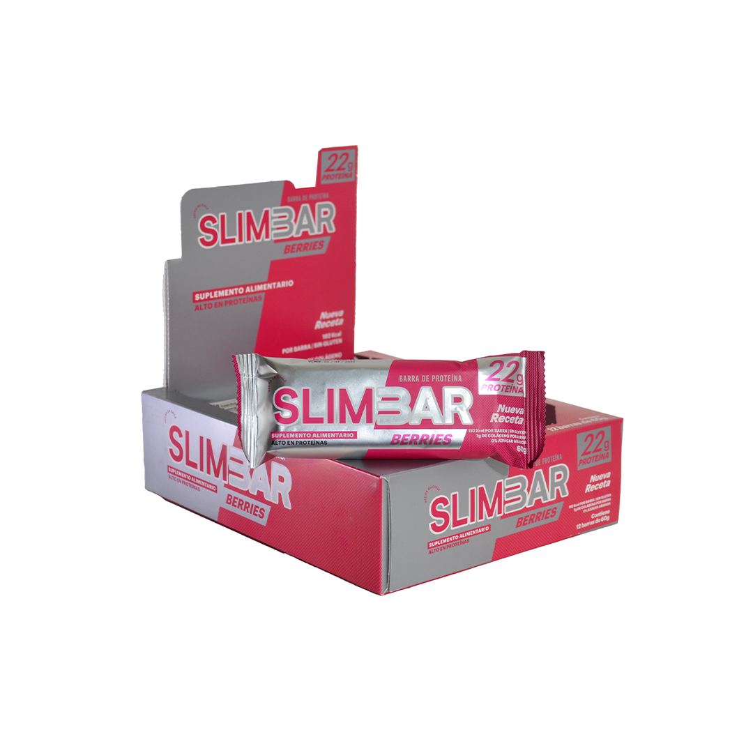 Barritas Slimbar Berries 60gr - 12 unidades